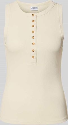 Jake*s Casual Tanktop mit Knopfleiste