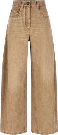 Brunello Cucinelli Femme, Jeans, Beige, Taille: 40 FR Pantalon Large