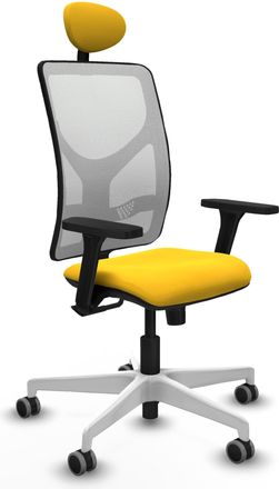 Piqueras y Crespo Gepolsterter B&uuml;rostuhl mit 3D-Armlehnen, h&ouml;henverstellbarer Lendenwirbelst&uuml;tze und festem Kopfteil, ausgestattet mit 3 Positionen und Schneidschaum, W