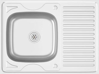 vidaXL Sp&uuml;le mit Abtropffl&auml;che Set Silbern 800x600x155 mm Edelstahl - Vidaxl