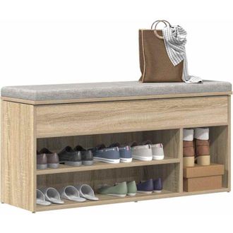 vidaXL Vidaxl - Banc &agrave; chaussures ch&ecirc;ne sonoma 102x30,5x45 cm bois ding&eacute;nierie