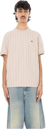 Lacoste Homme, Tops, Beige, Taille: 2XL Monogram Jacquard Tee