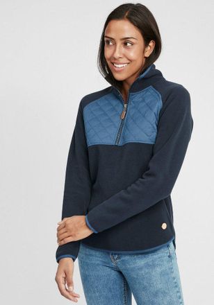 Oxmo Sweatshirt OXMalita Fleece Troyer mit Stepp-Detail