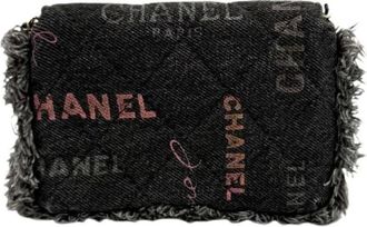 Chanel Sac bandouli&egrave;re en jean Pre-owned - Femme - Pre-owned - Noir - Taille: ONE Size