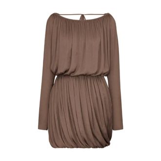 Saint Laurent Cowl-Back Kleid aus Taft - - Dresses - Damen - Beige - S