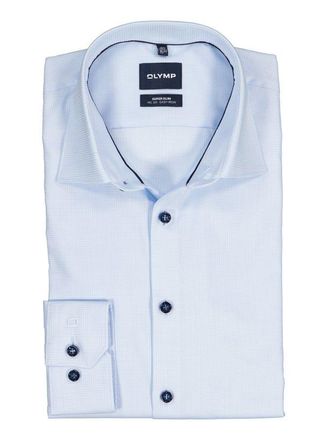 Olymp Herren Hemd blau Baumwoll-Stretch