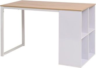 vidaXL vidaXL Schreibtisch 120&times;60&times;75 cm Eichenbraun und Wei&szlig;