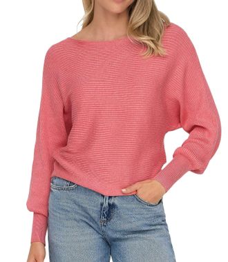 Only Damen Onladaline L/S Short Pullo KNT Noos Strickpullover Mit U-Boot-Ausschnitt 15226298,Tea Rose,XL