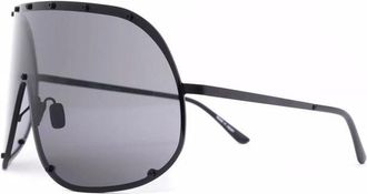 Rick Owens RG0000006 Oversize Metal Shield Sunglasses - Black