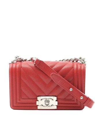 Chanel sac port&eacute; &eacute;paule Caviar (2019) - Rouge
