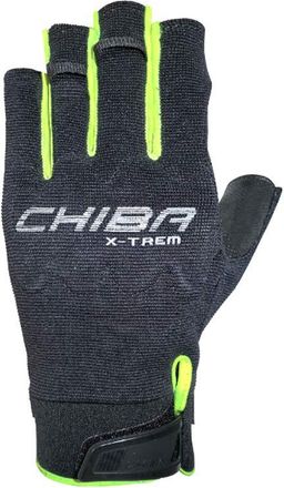 Chiba Gloves Unisex Klettersteighandschuhe 66208 Via Ferrata X-trem mit verlängerten Fingern, Größe XXS, Farbe schwarz/Neongelb