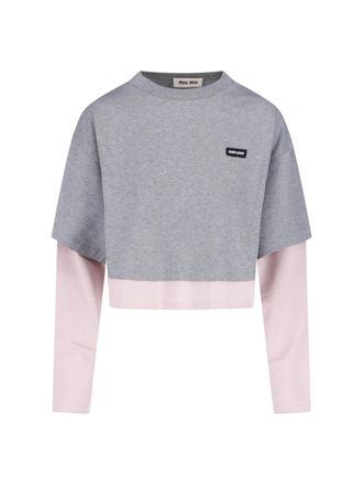 Miu Miu Cropped Cotton T-Shirt