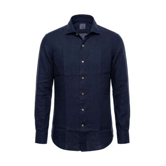 Mazzarelli Homme, Chemises, Bleu, Taille: L Chemise Slim Fit en Lin