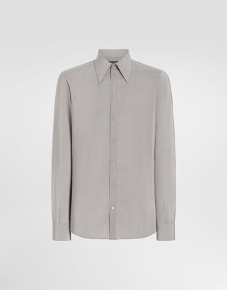 Dolce & Gabbana Hemd Aus Seide In Goldton - Mann Hemden Grau 41