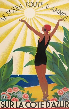 Fabulous Poster Plakat Französische Riviera Art Deco Altes Poster Vintage