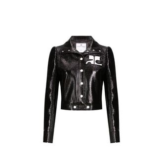 Courr&egrave;ges Blouson R&eacute;&eacute;dition vinyle en coton m&eacute;lang&eacute;