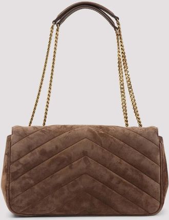 Saint Laurent Hobo Bags - Quilted Suede Calf Leather Shoulder Bag - Gr. unisize - in Grau - f&uuml;r Damen