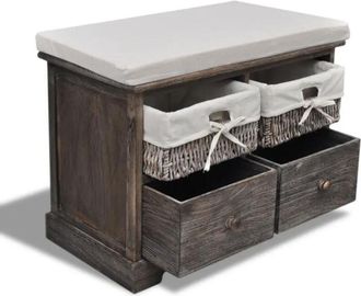 vidaXL Vidaxl - Sitzbank mit Stauraum Braun 62&times;33&times;42 cm Paulownia Holz
