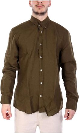 HUGO BOSS Homme, Chemises, Vert, Taille: XL Chemise en lin &agrave; manches longues
