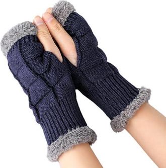 Generic Gants dhiver en tricot pour femme, mitaines longues, chauffe-mains, chauffe-mains pour femmes, mitaines dhiver, B02, taille unique