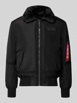 Alpha Industries Bomberjacke mit Label-Patch und Kentkragen