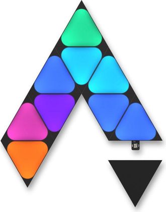 Nanoleaf Nanoleaf Shapes Ultra Black Mini Triangle Pack DExtension, 10 Panneaux Lumineux Additionnels - Appliques Murales Int&eacute;rieur Modu