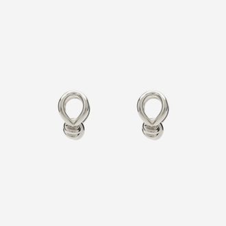 Bottega Veneta Womens Earrings Knot Silver Sterling