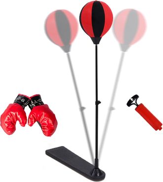 Generico Boxsack-Set: Boxsack mit Halterung, Schutzhandschuhe im Lieferumfang enthalten, Robustes Bodendesign, Fitness-Spielzeug f&uuml;r Kinder | Sportausr&uuml;stung f