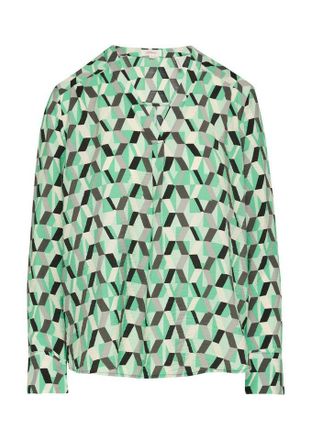s.Oliver Langarmbluse Bluse Strukturierte Bluse mit V-Ausschnitt