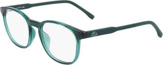 Lacoste unisex, Accessoires, Vert, Taille: 47 MM Round Eyeglasses