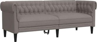 vidaXL Chesterfield-Sofa 3-Sitzer Taupe Stoff Vidaxl