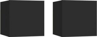 vidaXL D&eacute;finissez 2 tables de chevet avec un design moderne et unique avec porte disponible en diff&eacute;rentes couleurs Couleur : noir