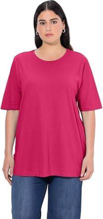 Ulla Popken T-Shirt Basique, Col Rond Femme T-Shirt, Magentapink, 52-54