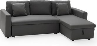 Happy Garden Happy Garden - Canapé dangle convertible simili clark 3 places gris