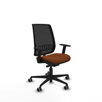 Piqueras y Crespo B&uuml;rostuhl mit R&uuml;ckenlehne und 1D-Armlehnen, h&ouml;henverstellbare Lendenwirbelst&uuml;tze, ausgestattet mit Synchron/Traslack und eingespritztem Schaumstoff, S