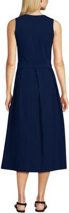 Lands End Ausgestelltes ärmelloses Midikleid, Damen, Größe:32-34 regular, Blau, Baumwolle/Baumwoll-Mischung, by Lands End