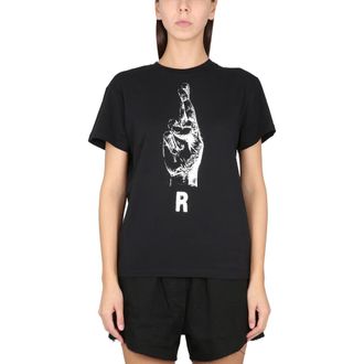 Raf Simons Femme, Tops, Noir, Taille: 42 FR Hand Sign T-shirt