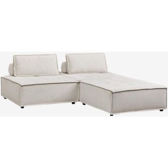 Sklum 2-teiliges modulares Sofa und Pouf aus Vermont-Stoff