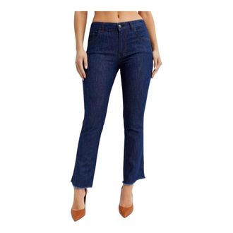 Fay Dunkelblaue Jeans mit Fransen - - Jeans - Damen - Blau - W27