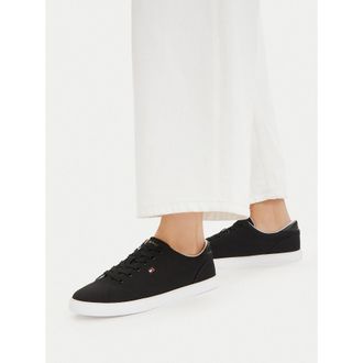 Tommy Hilfiger Sneakers aus Stoff Tommy Hilfiger Th Low Profile Vulc Canvas FW0FW09102 Schwarz