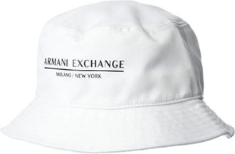 A|X Armani Exchange Homme, Accessoires, Blanc, Taille: ONE Size Bucket Hat Milano/New York