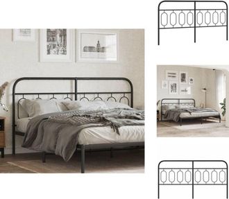 vidaXL Tête de lit métal noir 160 cm - Tête De Lit - Lit Double - Tête De Lit Métal - Tête De Lit Noire - Meuble Chambre