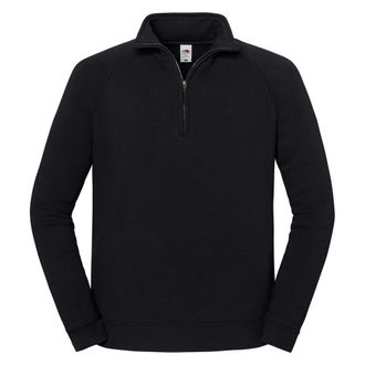 Fruit Of The Loom Fruit of the Loom - Iconic Premium Sweatshirt f&uuml;r Herren, mit halbem Rei&szlig;verschluss (Schwarz)