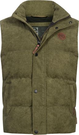 Indicode Herren INCobbyn Steppweste mit Rei&szlig;verschluss und Knopfleiste | Herrenweste Markenweste M&auml;nner Army, XL