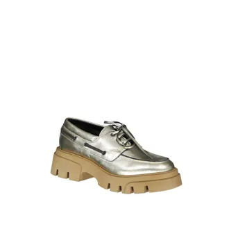 Brunello Cucinelli Womens Gold Leather Platform Loafers