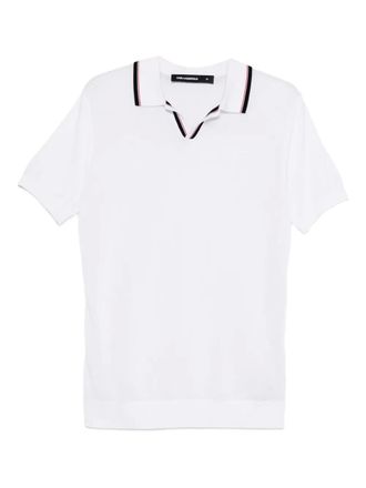 Karl Lagerfeld polo à bords contrastants - Blanc