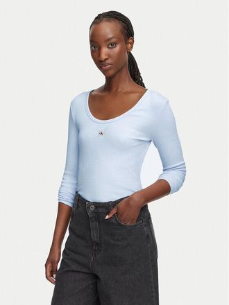 Calvin Klein Jeans Bluse LV047D218G Hellblau Slim Fit