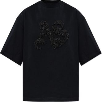 AllSaints Femme, Tops, Noir, Taille: 40 FR Icon Amelie Oversized Embellished T-Shirt