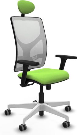 Piqueras y Crespo Schreibtischstuhl mit Rollen aus Parkett, mit 3D-Armlehnen, h&ouml;henverstellbarer Lendenwirbelst&uuml;tze und festem Kopfteil, ausgestattet mit 3 Positionen u