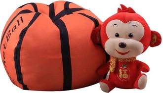 Generic Aufbewahrungs-Sitzsack, weicher Pl&uuml;sch, multifunktional, Spielzeug-Organizer f&uuml;r Kinderzimmer, Polyester, 45,7 cm (Basketball)